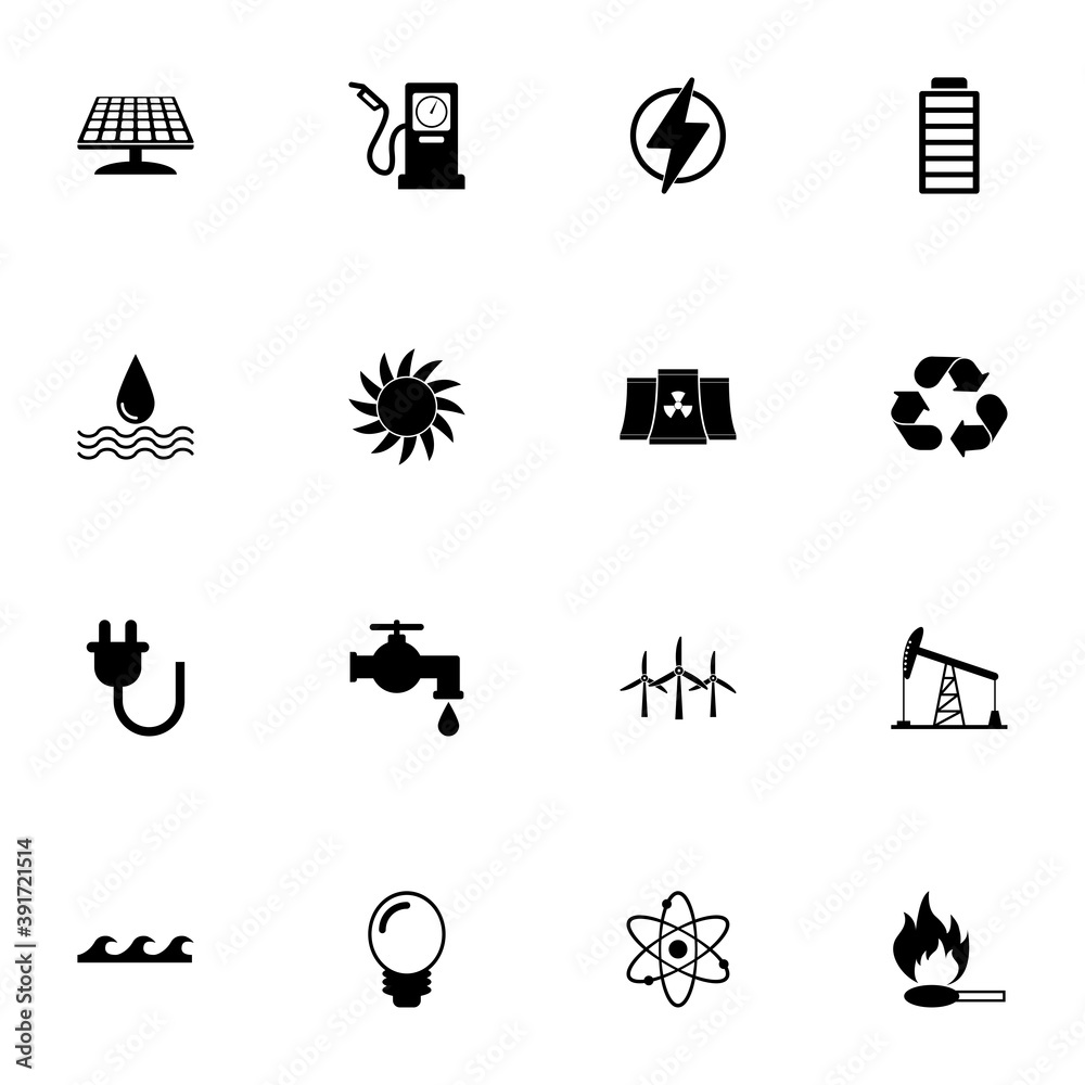 Energy icon - Expand to any size - Change to any colour. Perfect Flat ...