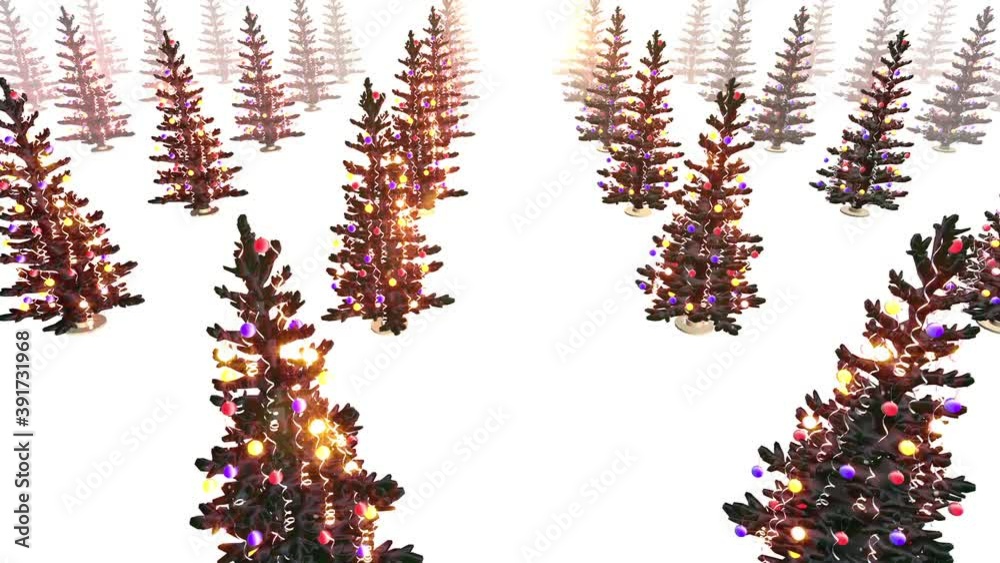 Christmas tree white background loop animation Stock Video | Adobe Stock