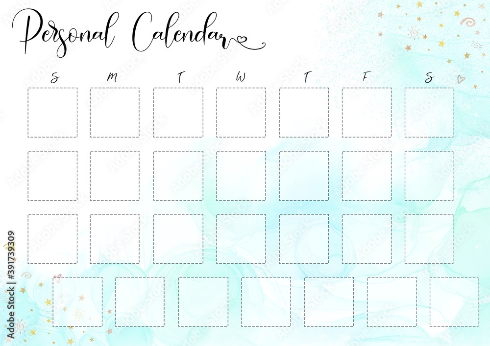 Digital planner - Personal Calendar - Sea Foam Collection for printable ...