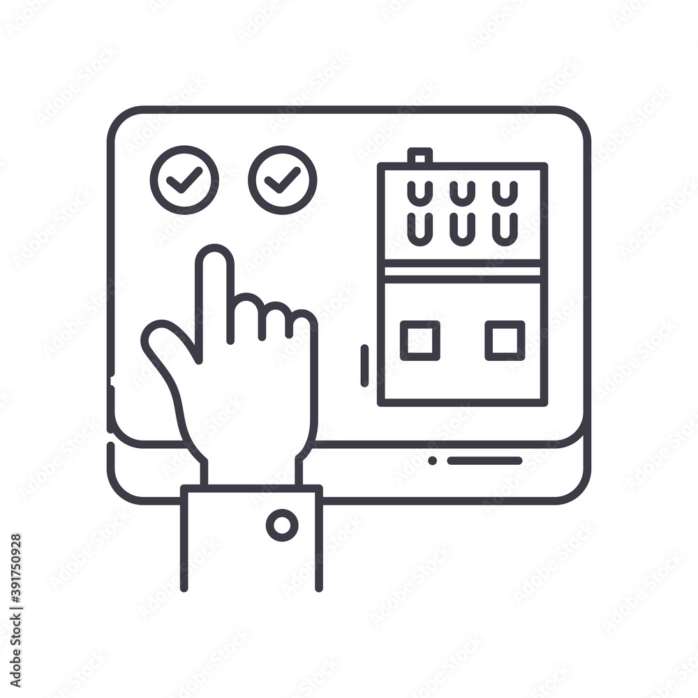 Assessor icon, linear isolated illustration, thin line vector, web ...