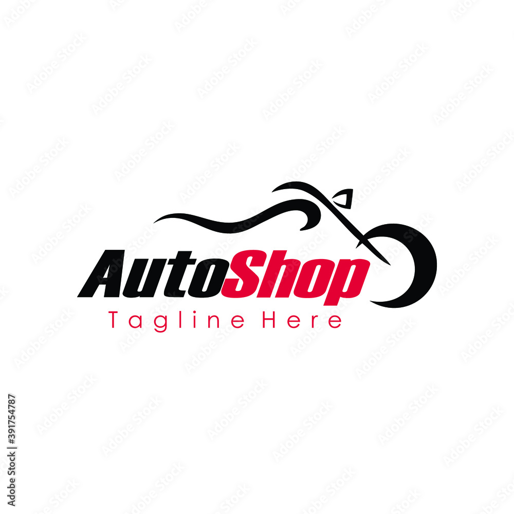 autoshop logo vector. motorcycle logo concept. Stock Vector | Adobe Stock