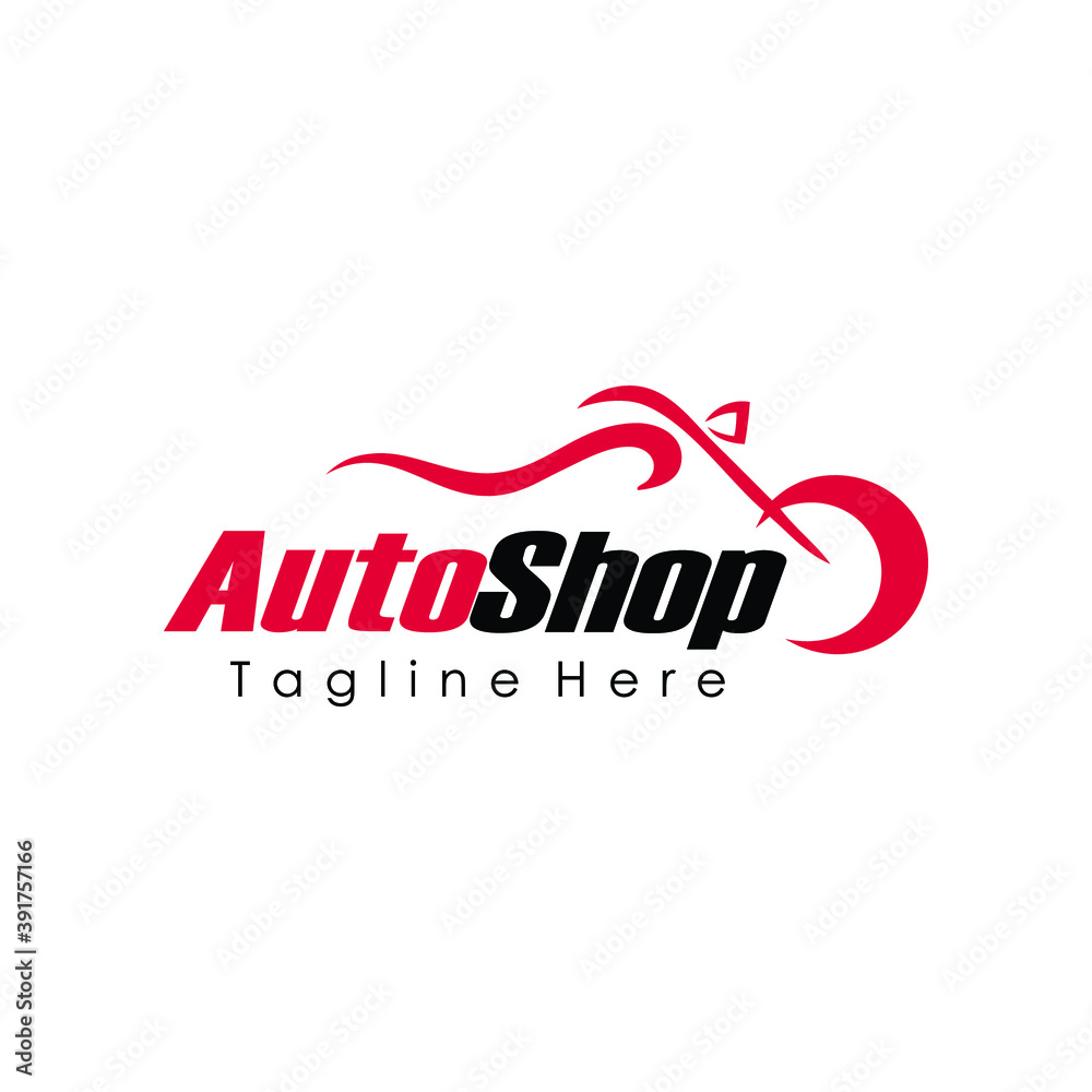 autoshop logo vector. motorcycle logo concept. Stock Vector | Adobe Stock