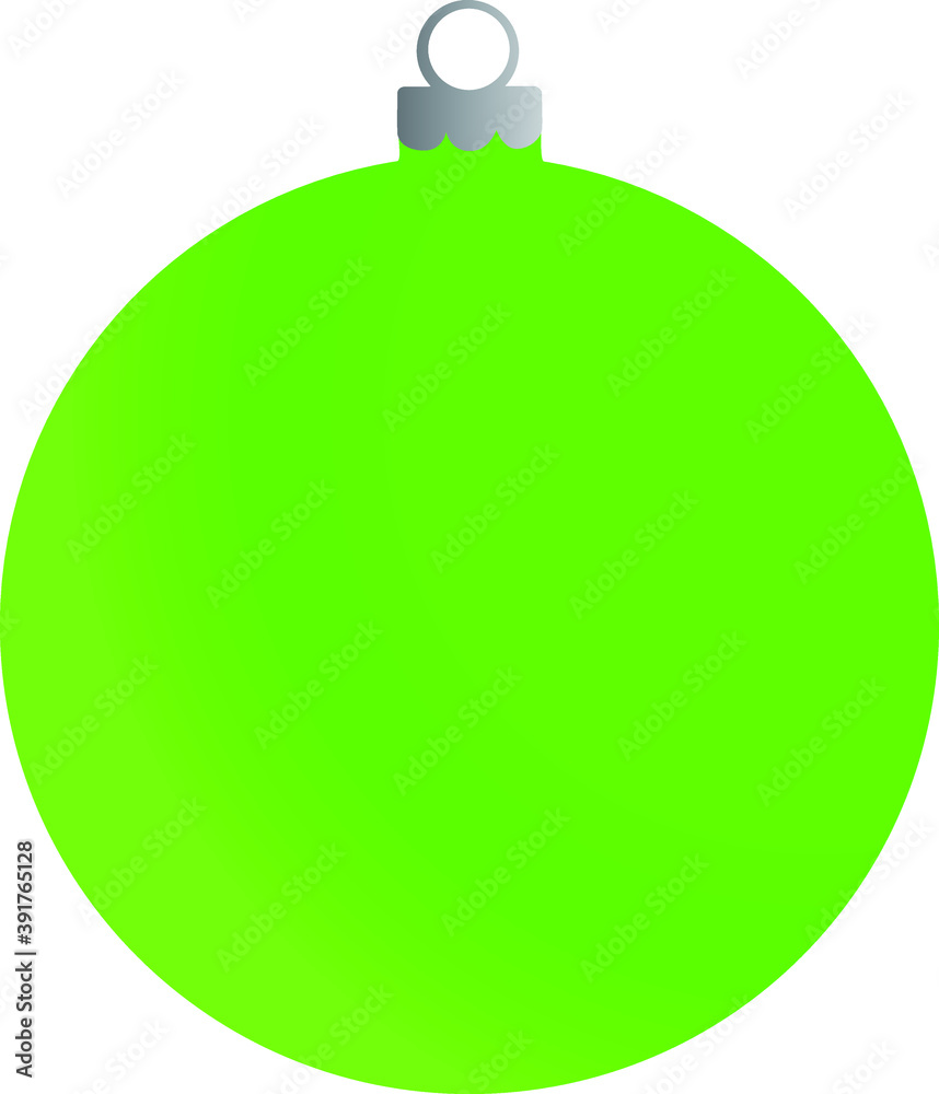Lime green simple Christmas decoration vector, round festive ornament ...