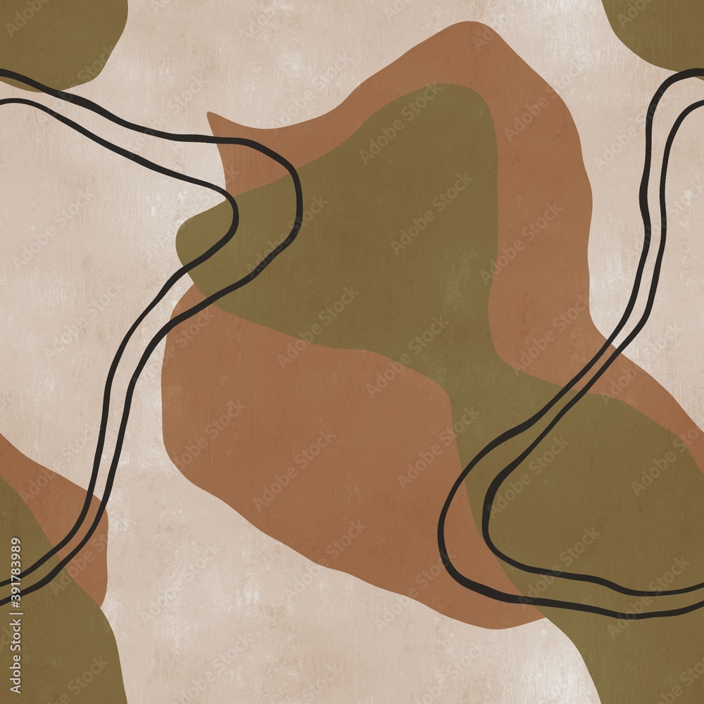 Seamless organic rounded curvy shapes naive design. High quality ...