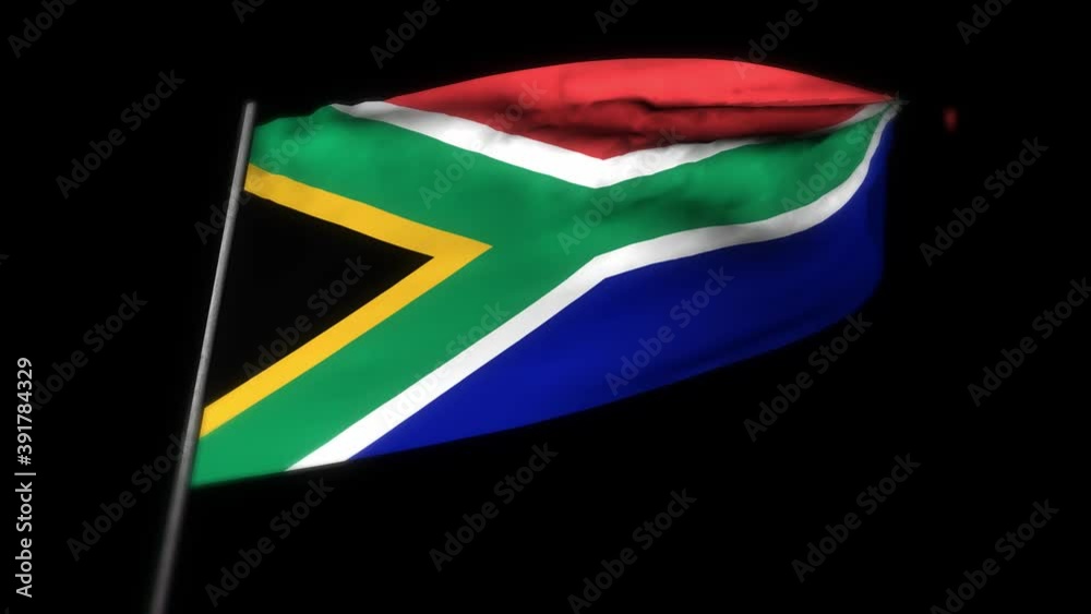 South Africa flag , Realistic 3D animation of waving flag. South Africa ...