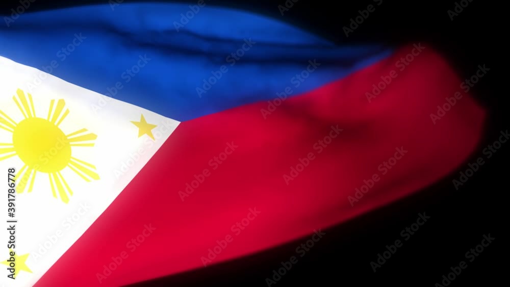 Philippines flag , Realistic 3D animation of waving flag. Philippines ...