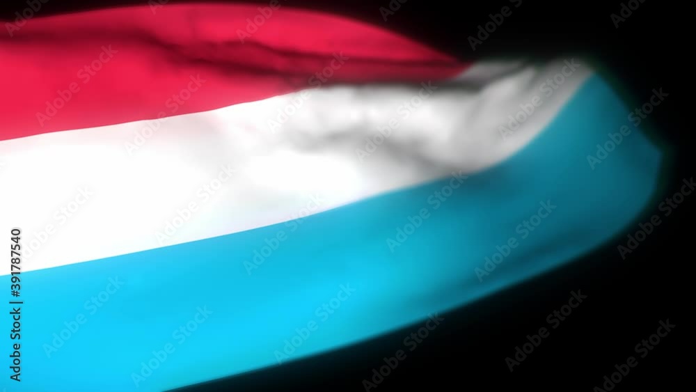 Luxembourg flag , Realistic 3D animation of waving flag. Luxembourg flag waving in the wind ...