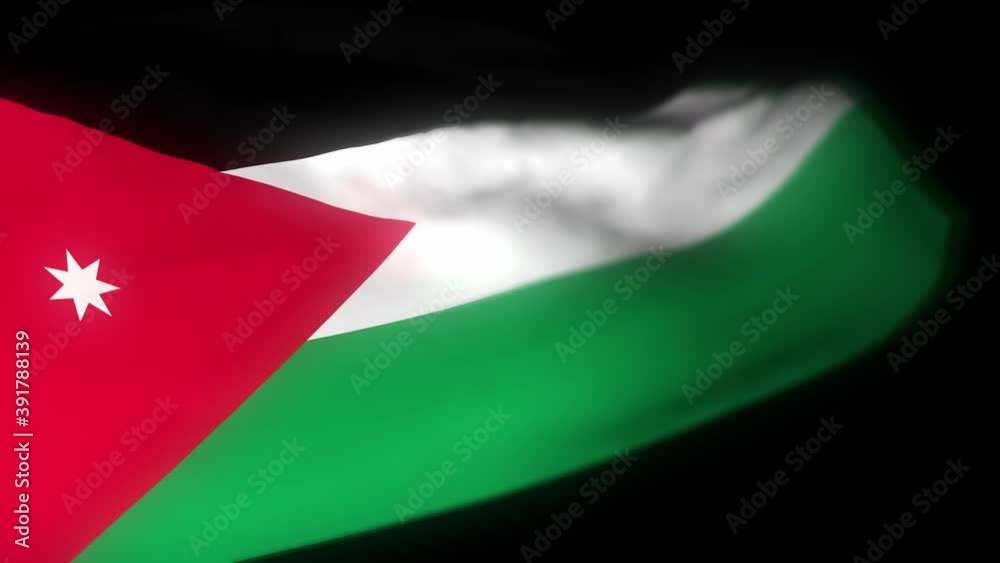 Jordan flag , Realistic 3D animation of waving flag. Jordan flag waving ...