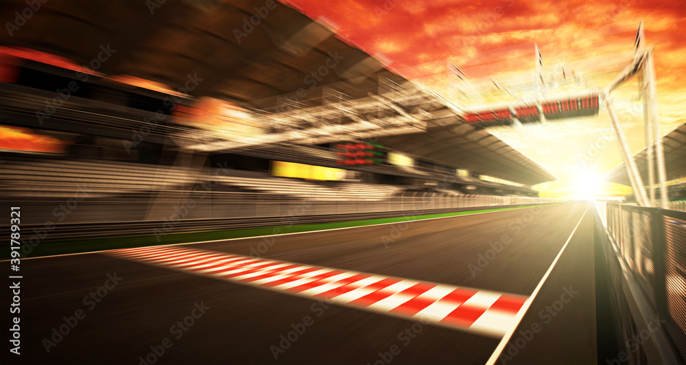 Golden Hour motion blur race track Stock Photo | Adobe Stock