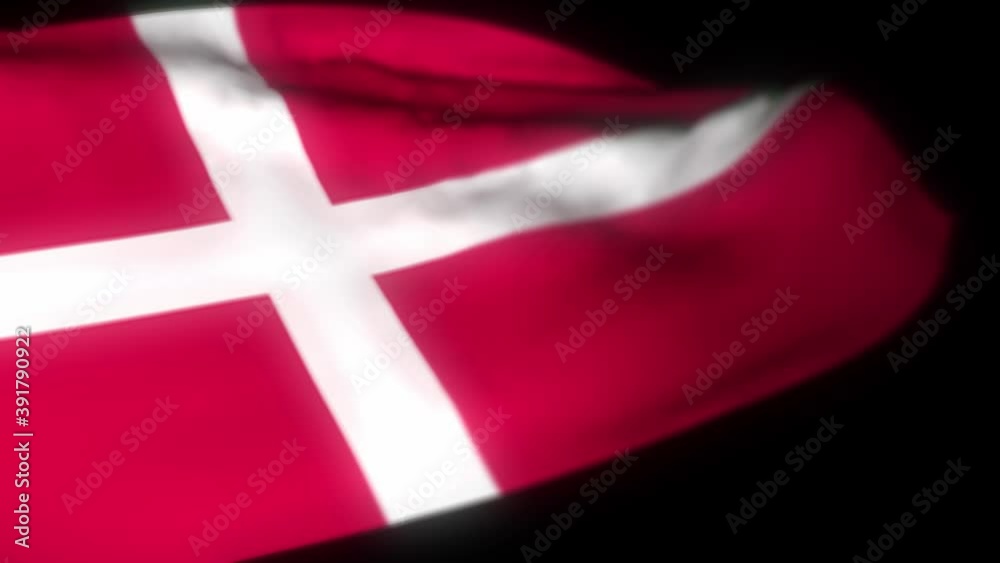 Denmark flag , Realistic 3D animation of waving flag. Denmark flag ...