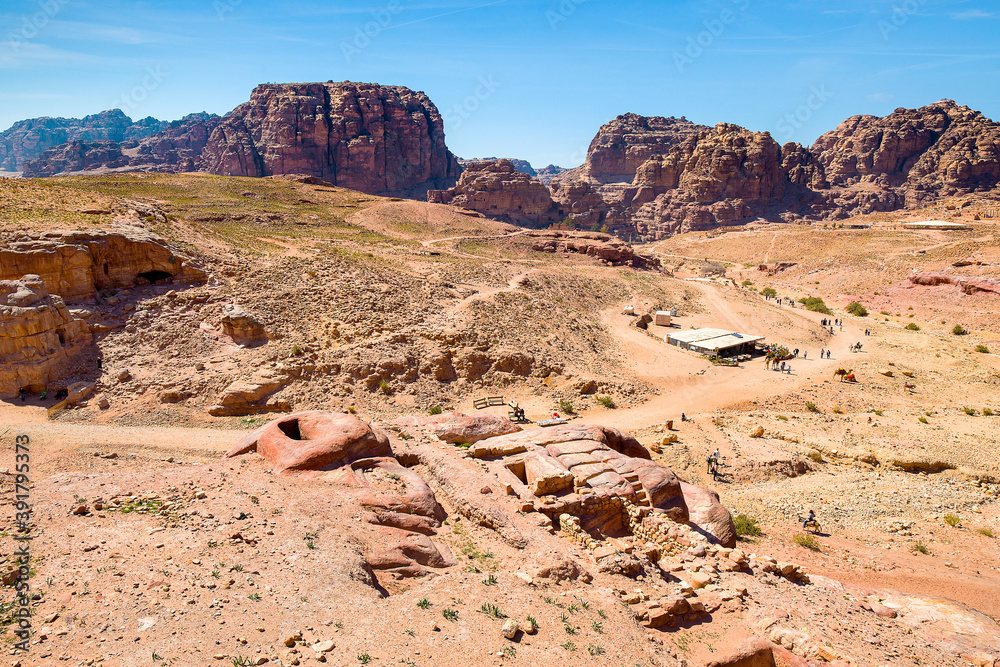 Landscape of Petra Valley, the capital city of the Nabataeans, Petra ...