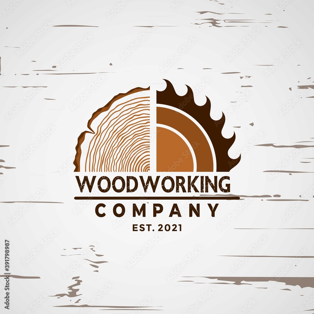 Woodworking logo Design element stock vector illustration Stock Vector ...