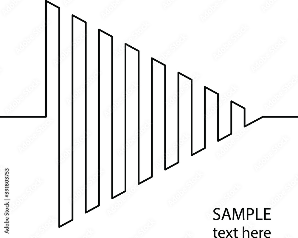 Black continuous line in arrow form. Abstract vector illustration ...