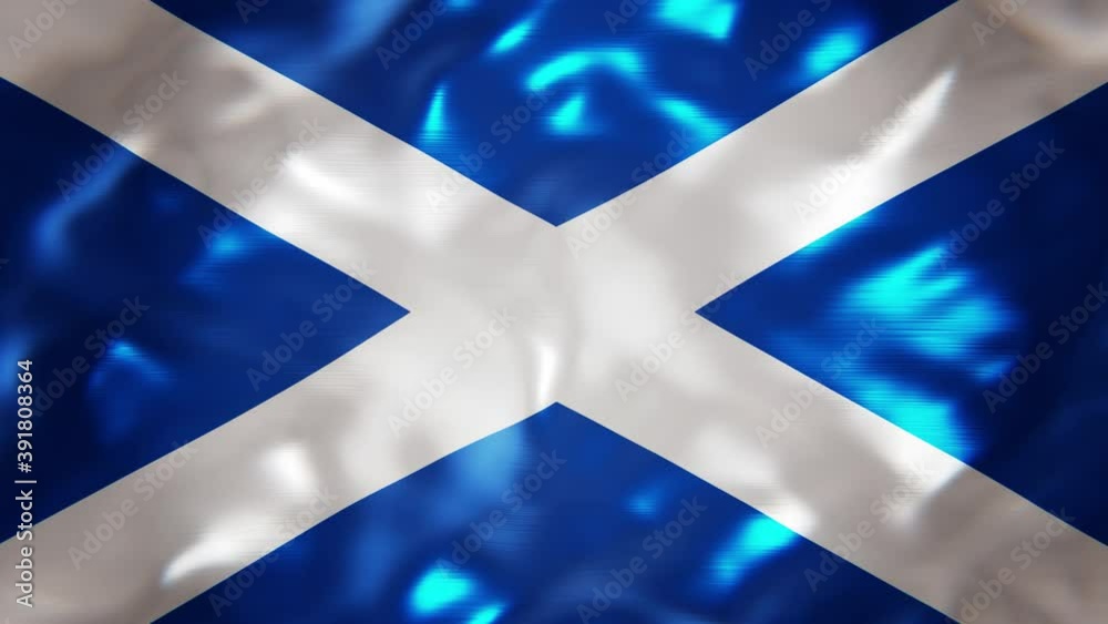 Realistic looping 3D animation of the national flag of Scotland ...