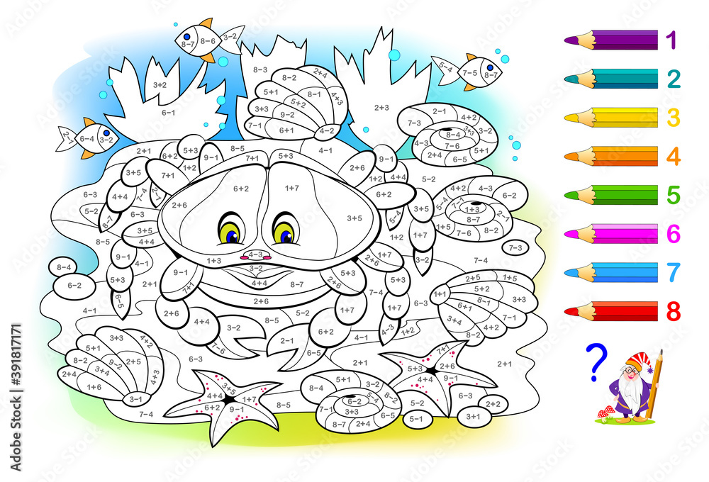 Math education for little children. Coloring book. Mathematical ...