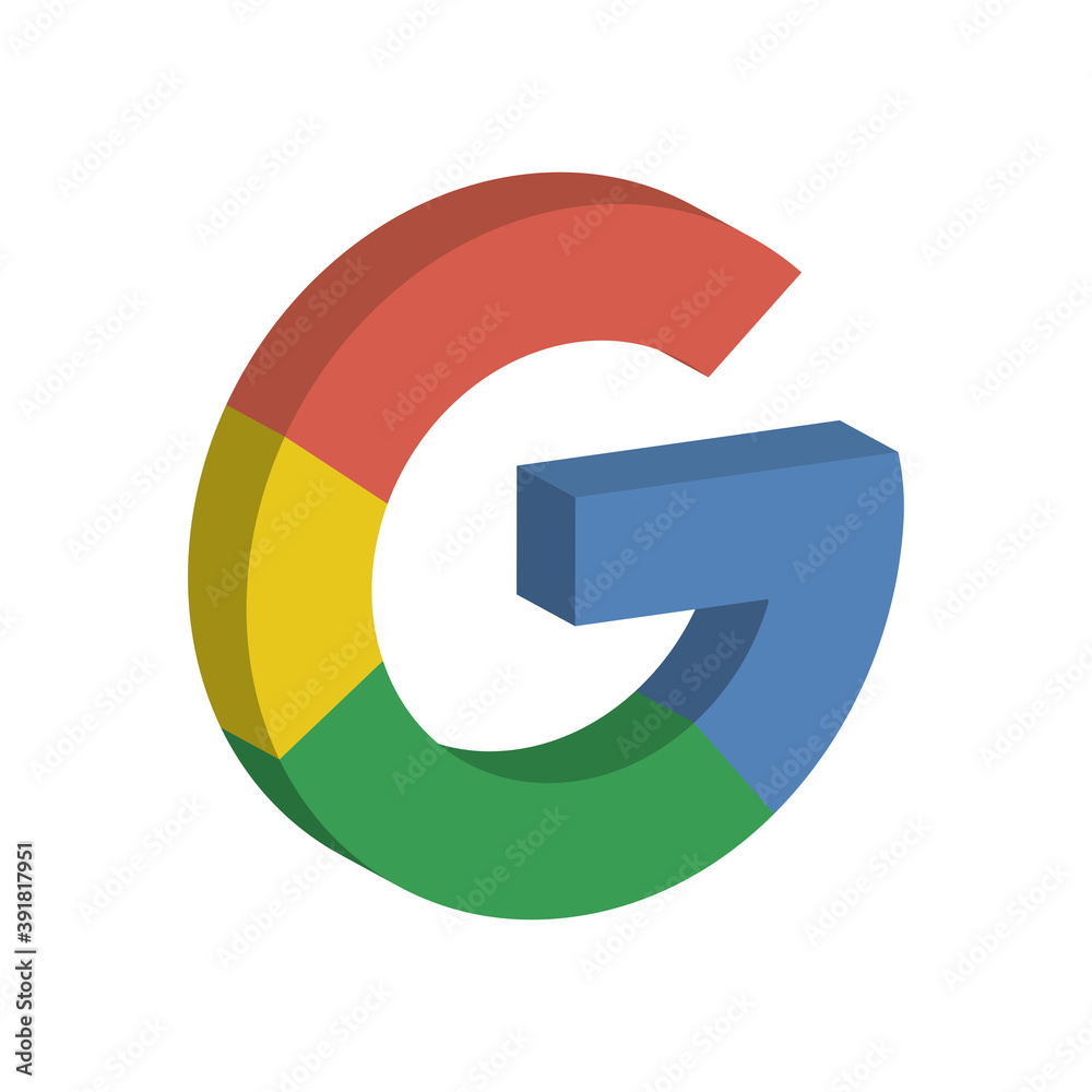 google social media logo icon, isometric style Stock Vector | Adobe Stock
