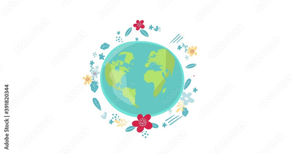 Save the Planet. Motion graphic flat animation footage. World Concept ...