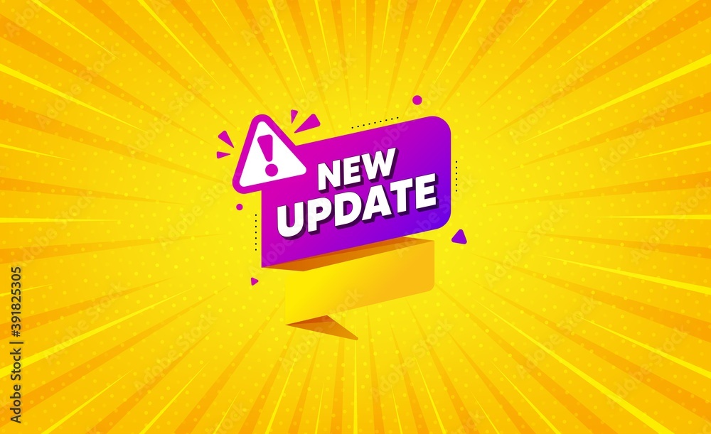 New update paper banner. Yellow background with offer message ...