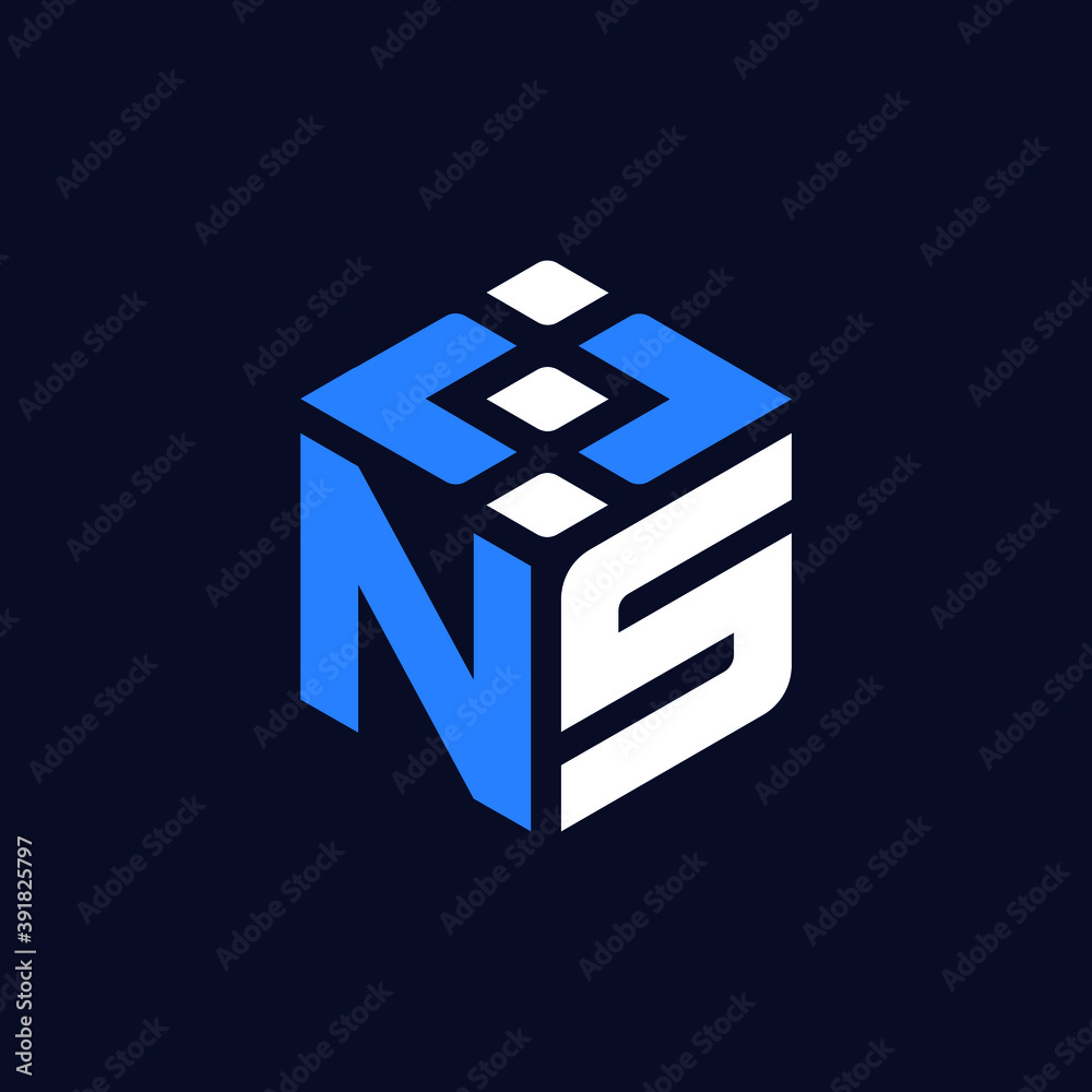 NS Letter Modern Eye Catchy Logo and Icon Editable Vector for Website ...
