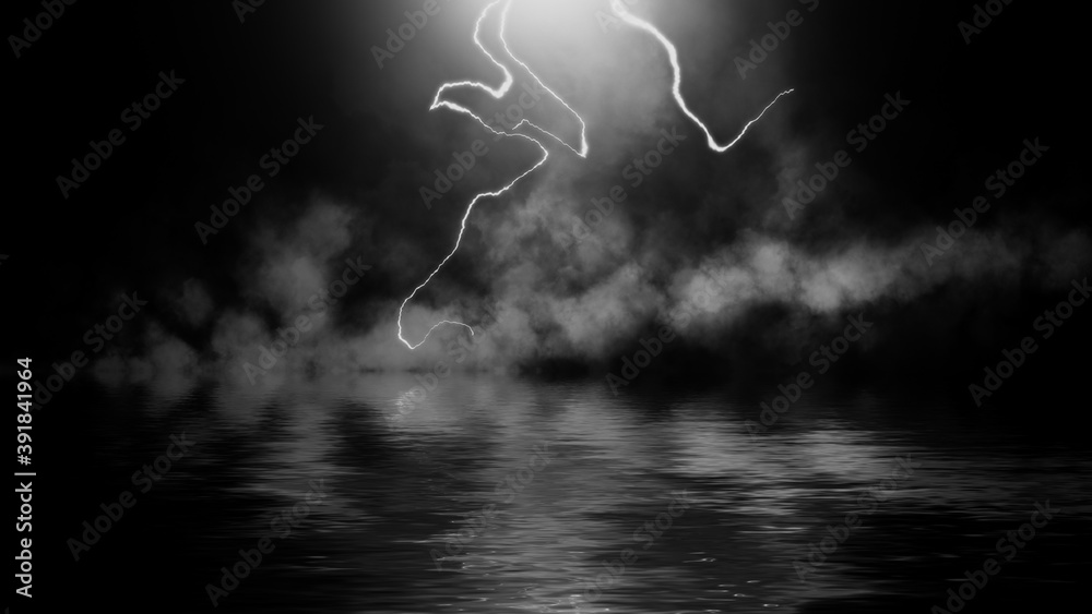 Abstract realistic nature white lightning thunder background . Bright ...