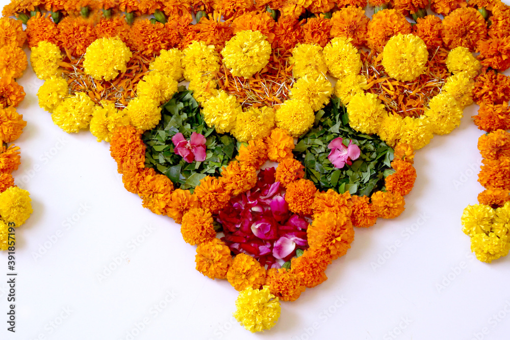 Flower Rangoli Designs Background Stock Photo | Adobe Stock