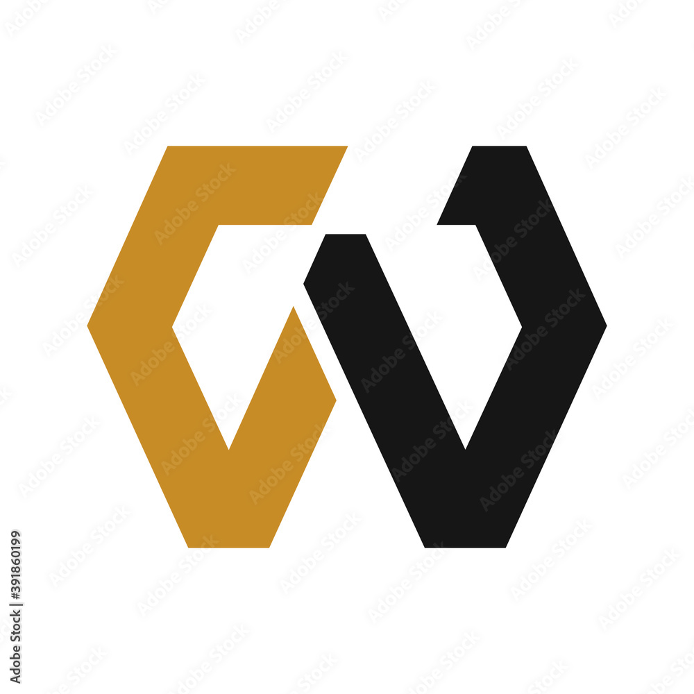 Initial letter cw or wc logo vector templates Stock Vector | Adobe Stock