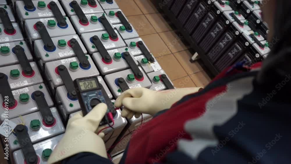 High-voltage battery room, a Room used for backup or uninterruptible ...