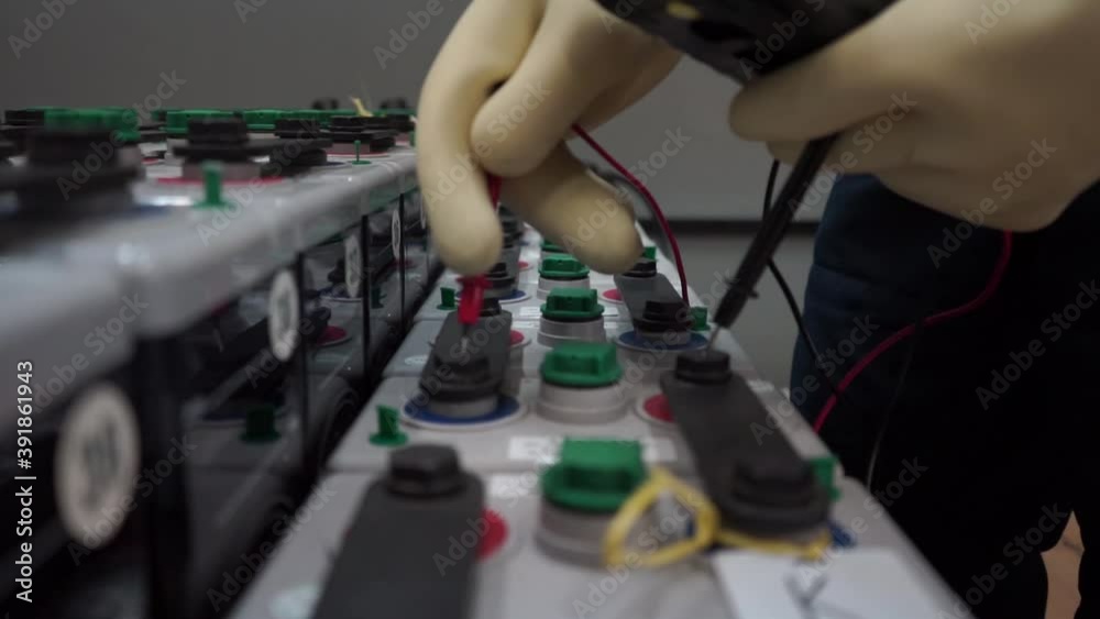 High-voltage battery room, a Room used for backup or uninterruptible ...