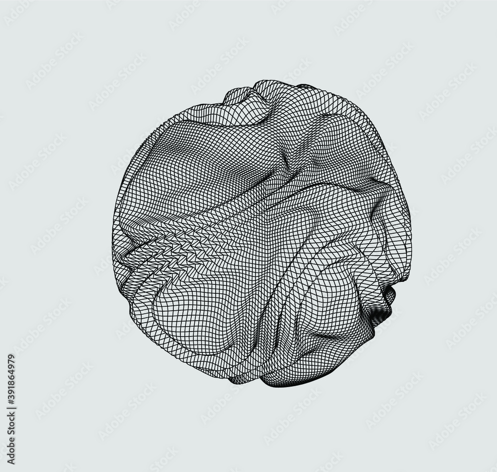 Glitched and distorted sphere, organic morphing 3d blob. Concept of ...