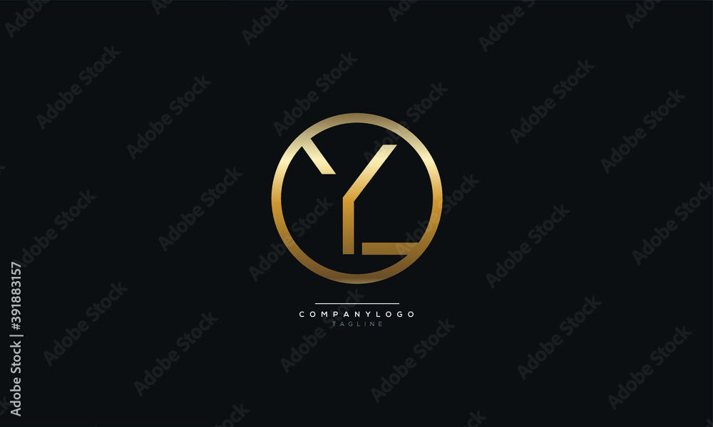 Letter YL Business Logo Design Alphabet Icon Vector Monogram Stock ...