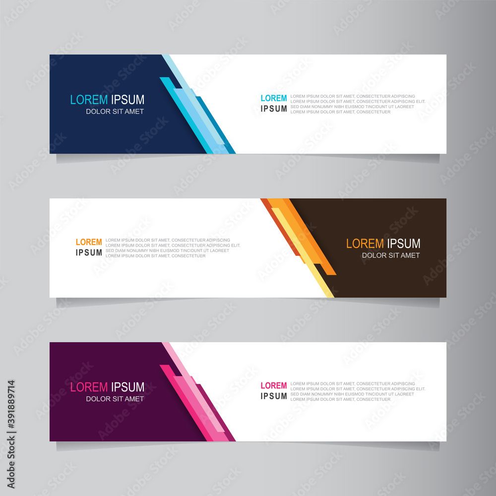 Vector abstract web banner design template. Collection of web banner ...