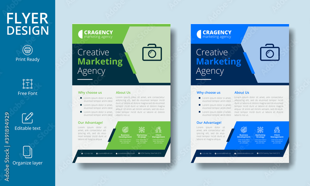 Corporate Creative Editable A4 Size Business Flyer Design Set with ...