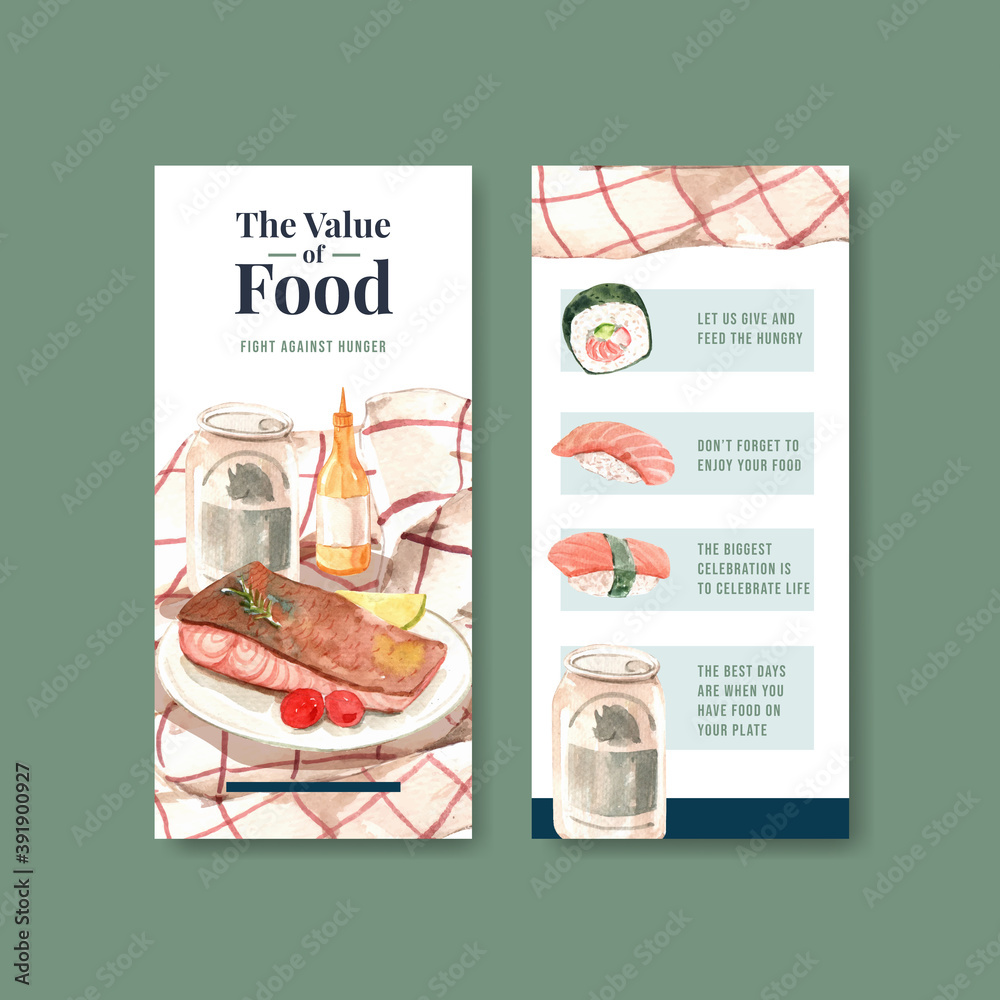 Menu and flyer with world food day concept design for restaurant and ...