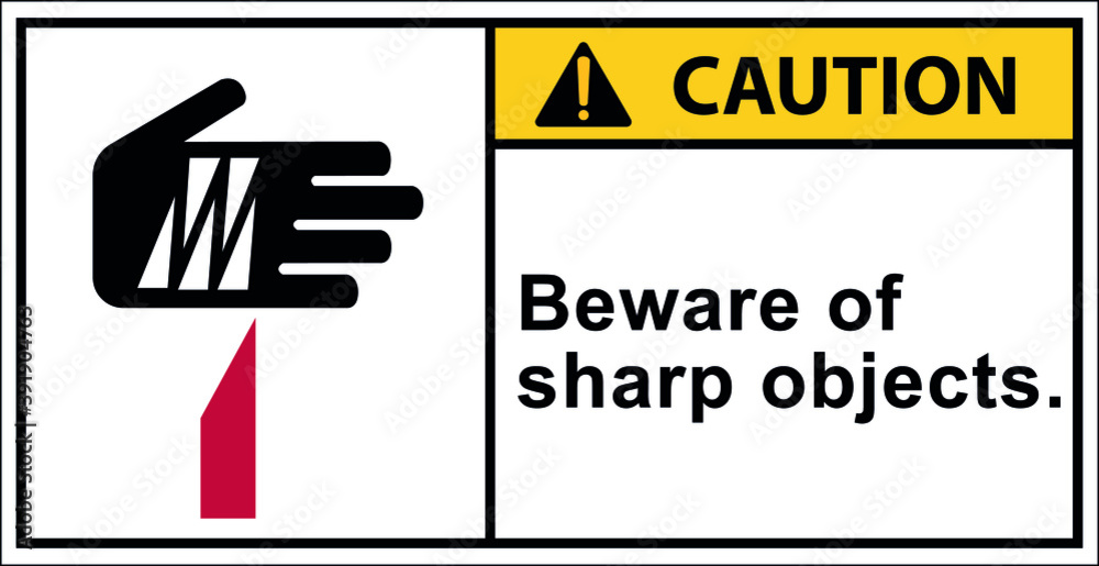 Beware of sharp objects.,Draw from Illustration.Vector,Caution Stock ...