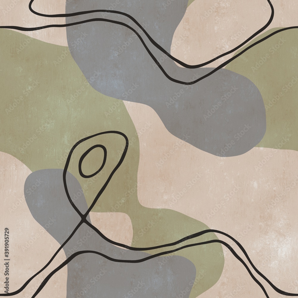 Seamless organic rounded curvy shapes naive design. High quality ...