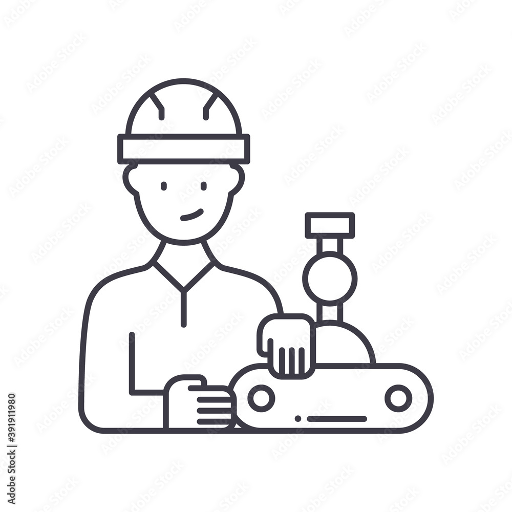 System integrator icon, linear isolated illustration, thin line vector ...