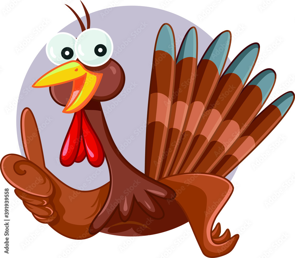 Cartoon Turkey Holding Thumbs Up Doing Ok Sign Stock Vector | Adobe Stock