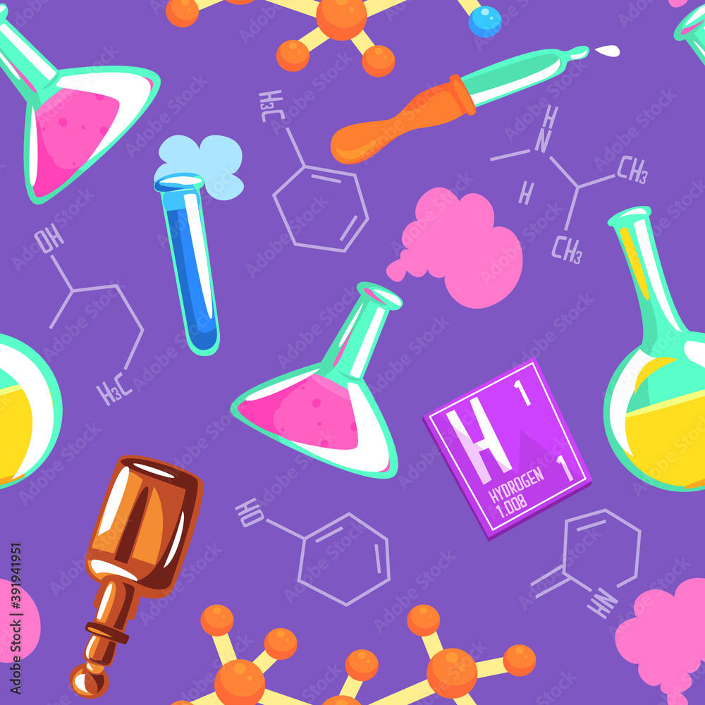Chemistry Tools Seamless Pattern, School, College, Scientific Research ...