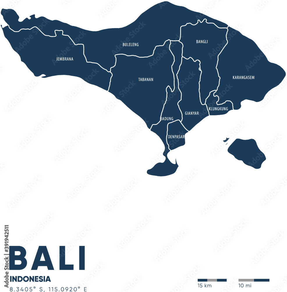 bali map vector illustration peta indonesia Stock-Vektorgrafik | Adobe ...