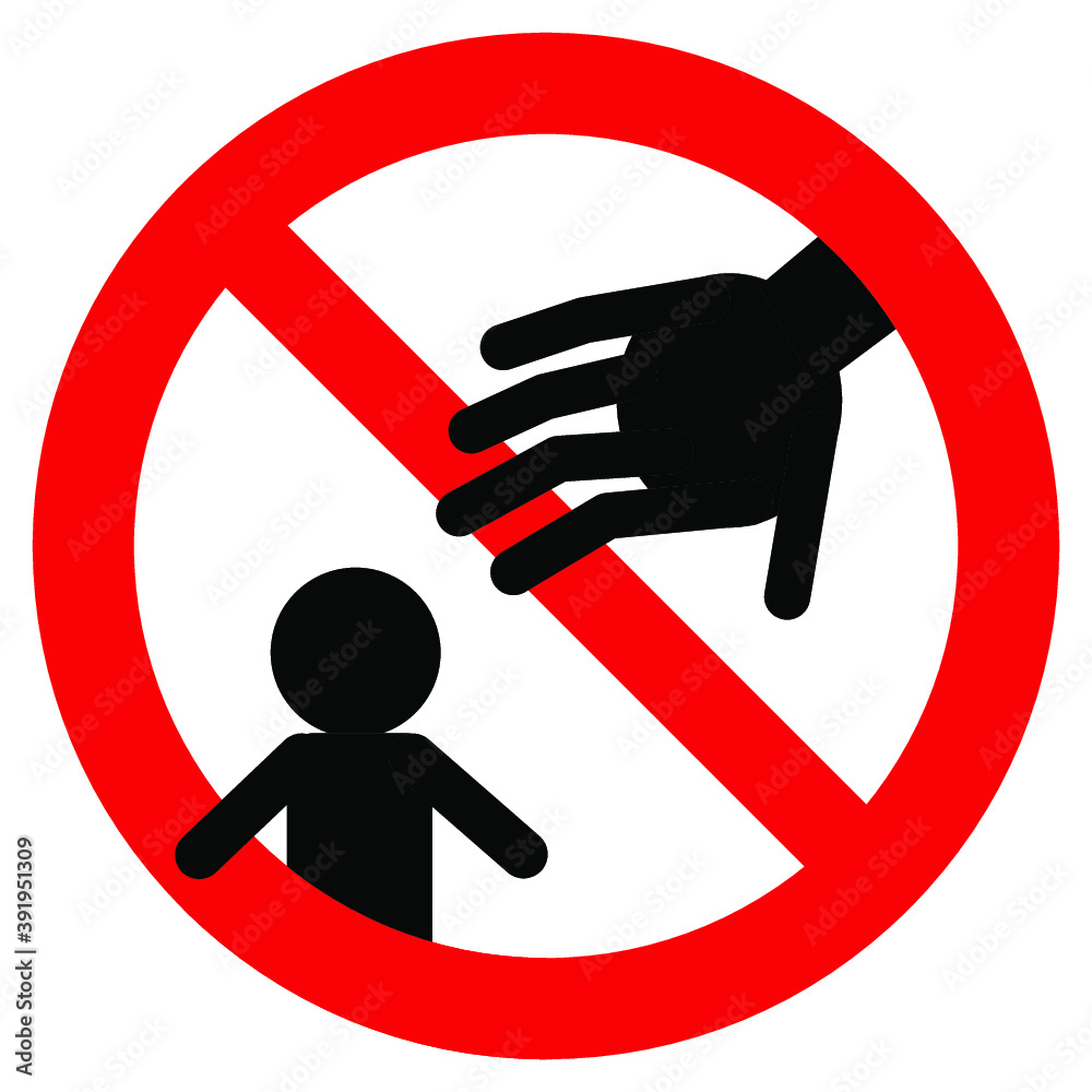 prohibition signs, do not touch my baby, isolated vector illustration ...