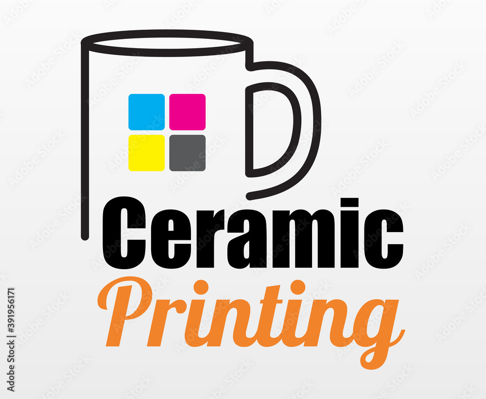 Abstract modern colored vector logo template of sublimation ceramic ...