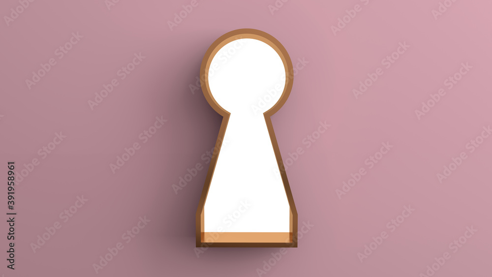 3D rendering of The golden keyhole window overlooks the White blank ...