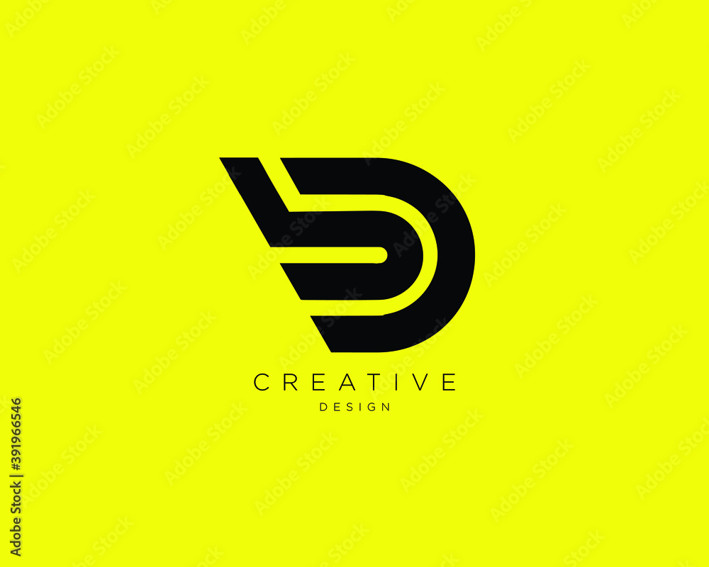 Creative and Minimalist Letter BD Logo Design Using letters B and D ...