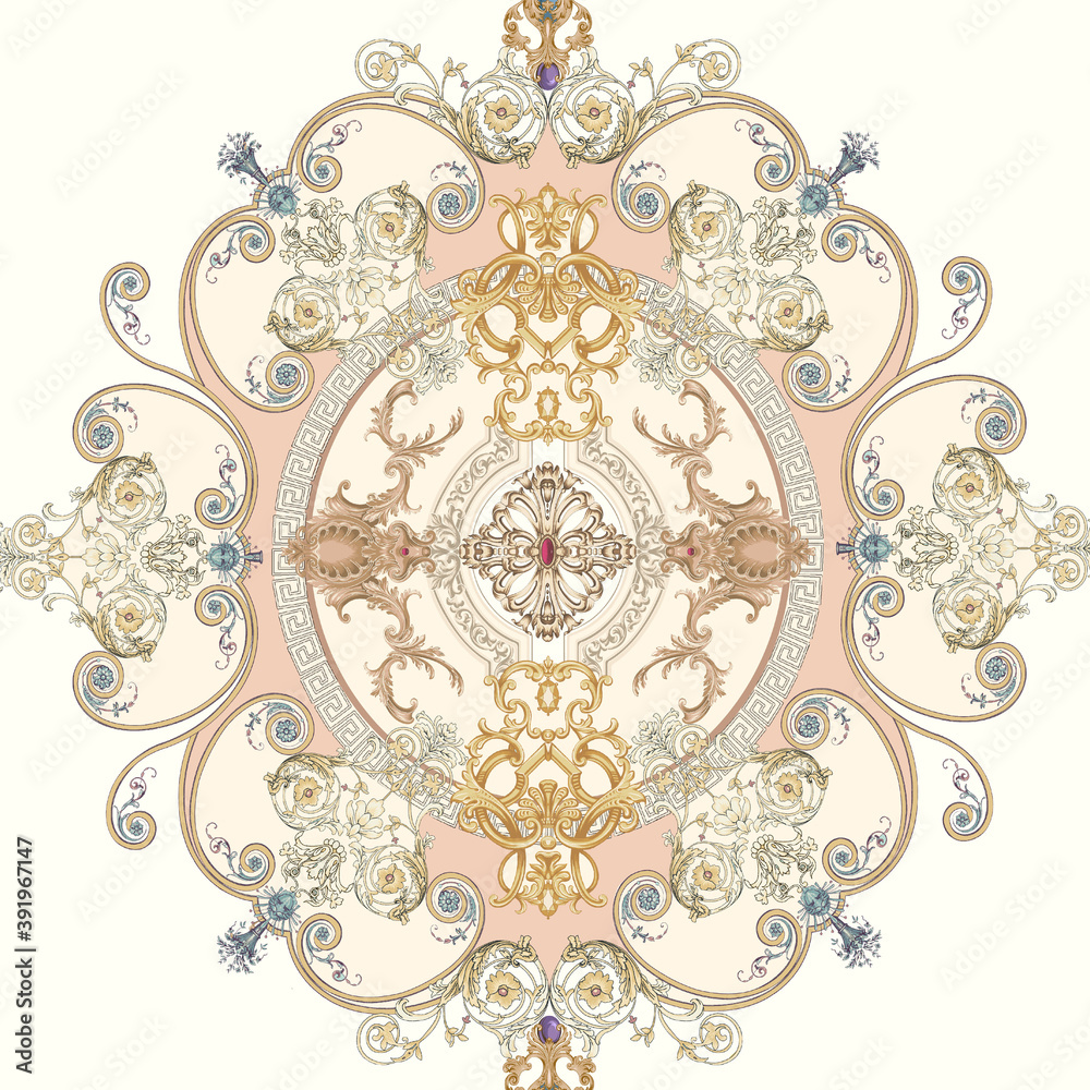 Decorated with elegant and luxurious patterns. Rococo, Baroque style ...