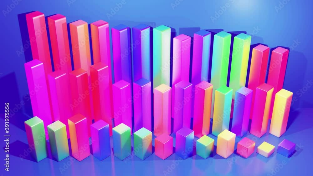 Vidéo Stock abstract infographics from multi-colored columns in rows ...