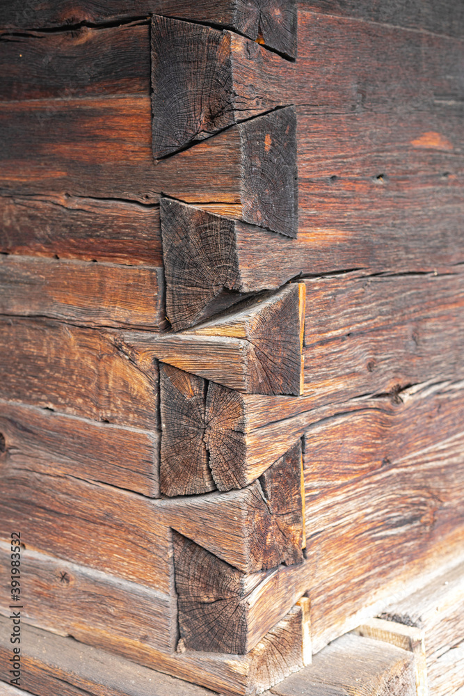 Log Corner Notching Cabin Stock Photo | Adobe Stock