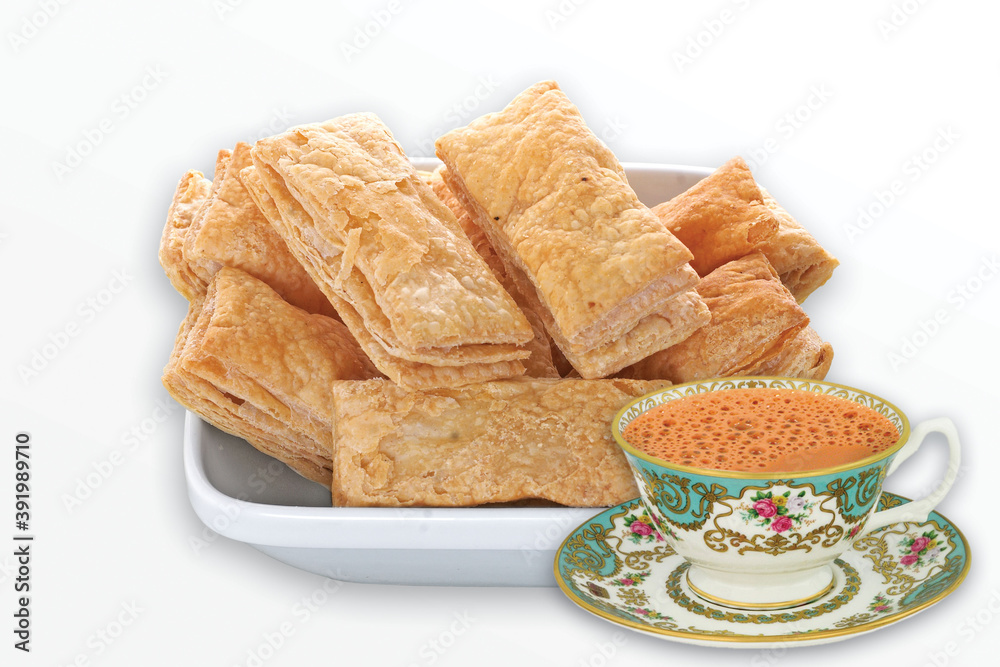 indian khari or kharee or salty Puff Pastry Snacks, with tea, Khari ...