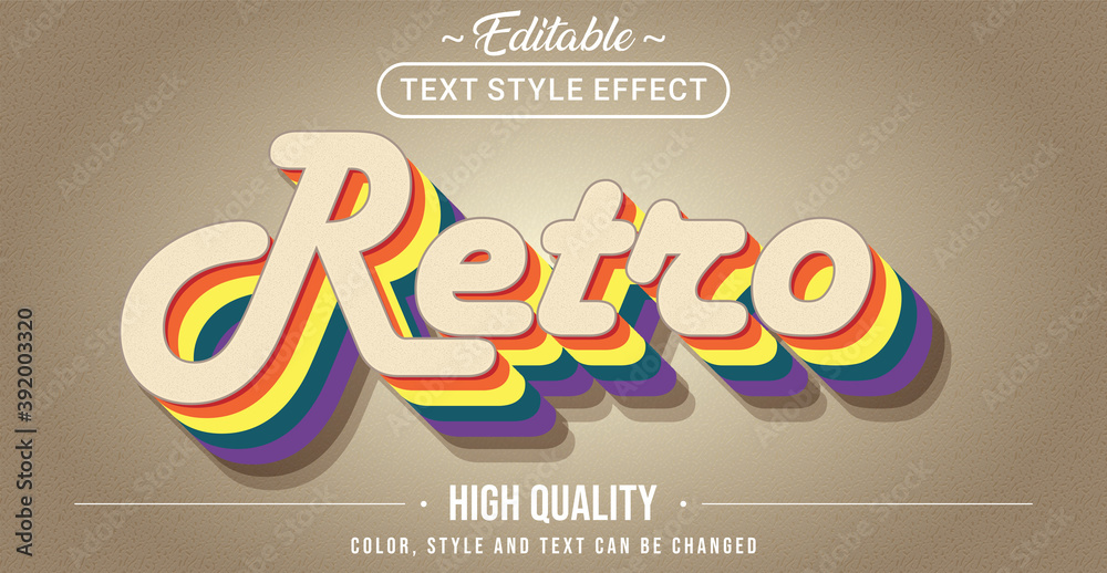 Classic Retro text effect - Editable text effect Stock Vector | Adobe Stock