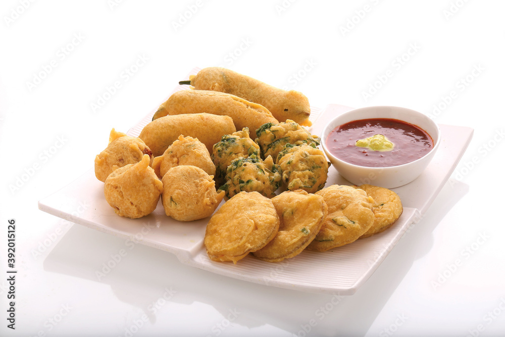 Indian Street Fried Food Pakora Also Know as Pakoda, Bhajiya, Bhajia ...