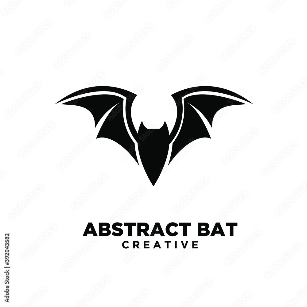 abstract flying bat logo icon designs vector illustration template ...